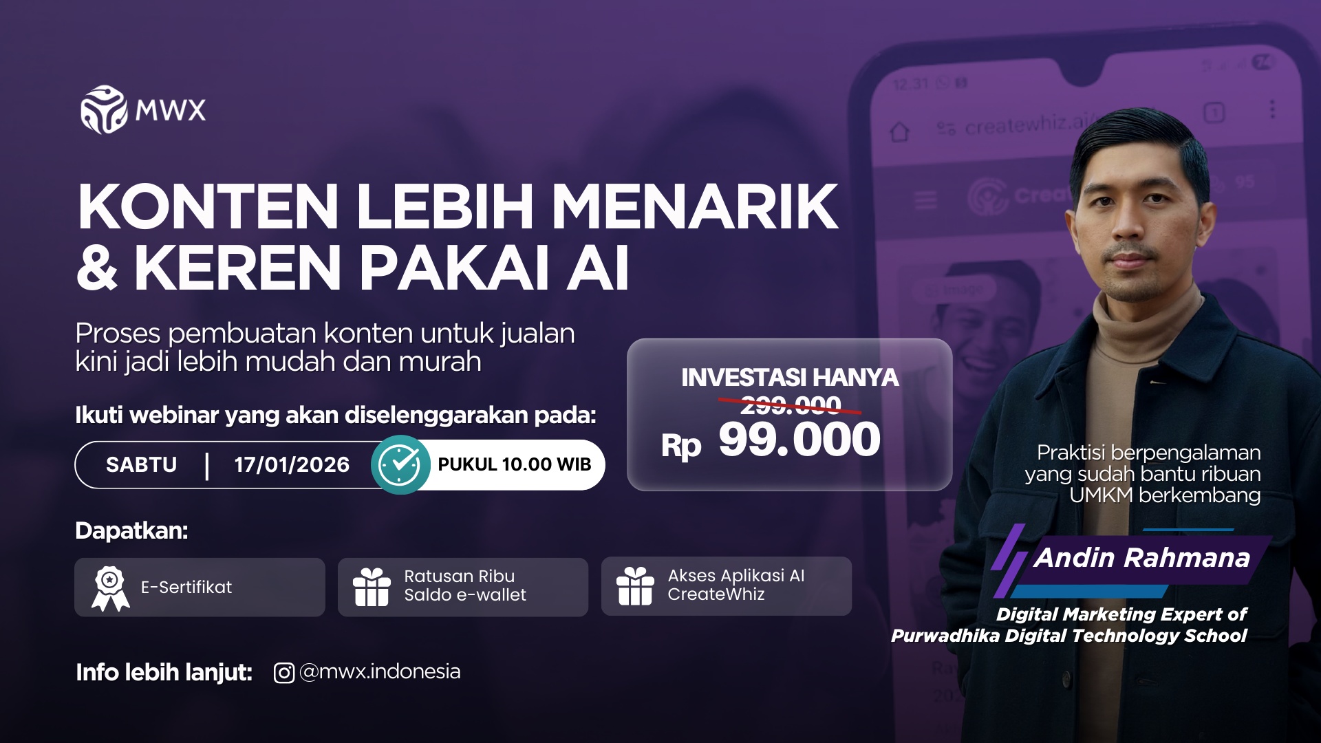 Konten Lebih Menarik & Keren Pakai AI - MWX Platform