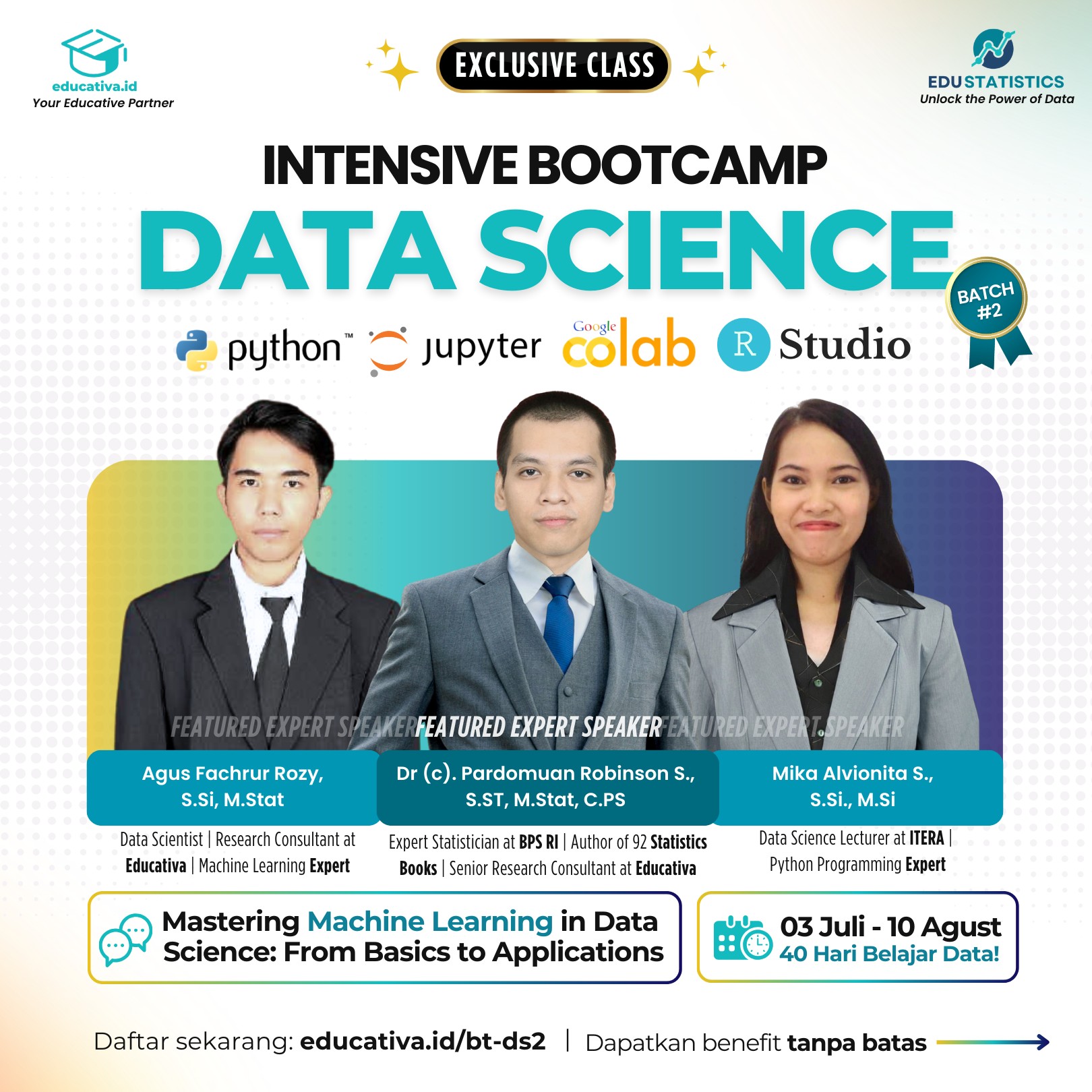 🌟 EXCLUSIVE CLASS: BOOTCAMP DATA SCIENCE 🌟 PELATIHAN ANALISIS DATA INTENSIF DALAM 40 HARI ...