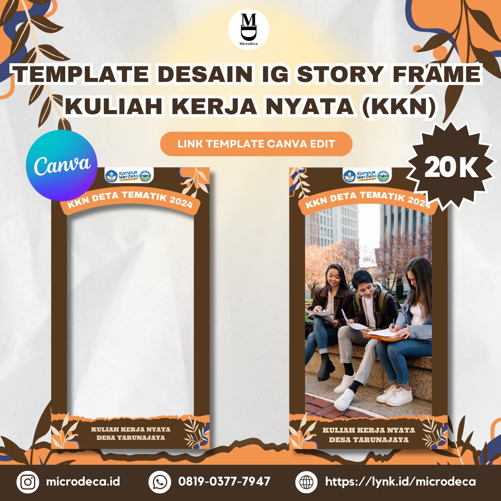 TEMPLATE DESAIN INSTAGRAM STORY FRAME KKN TEMA COKLAT [Link Template ...
