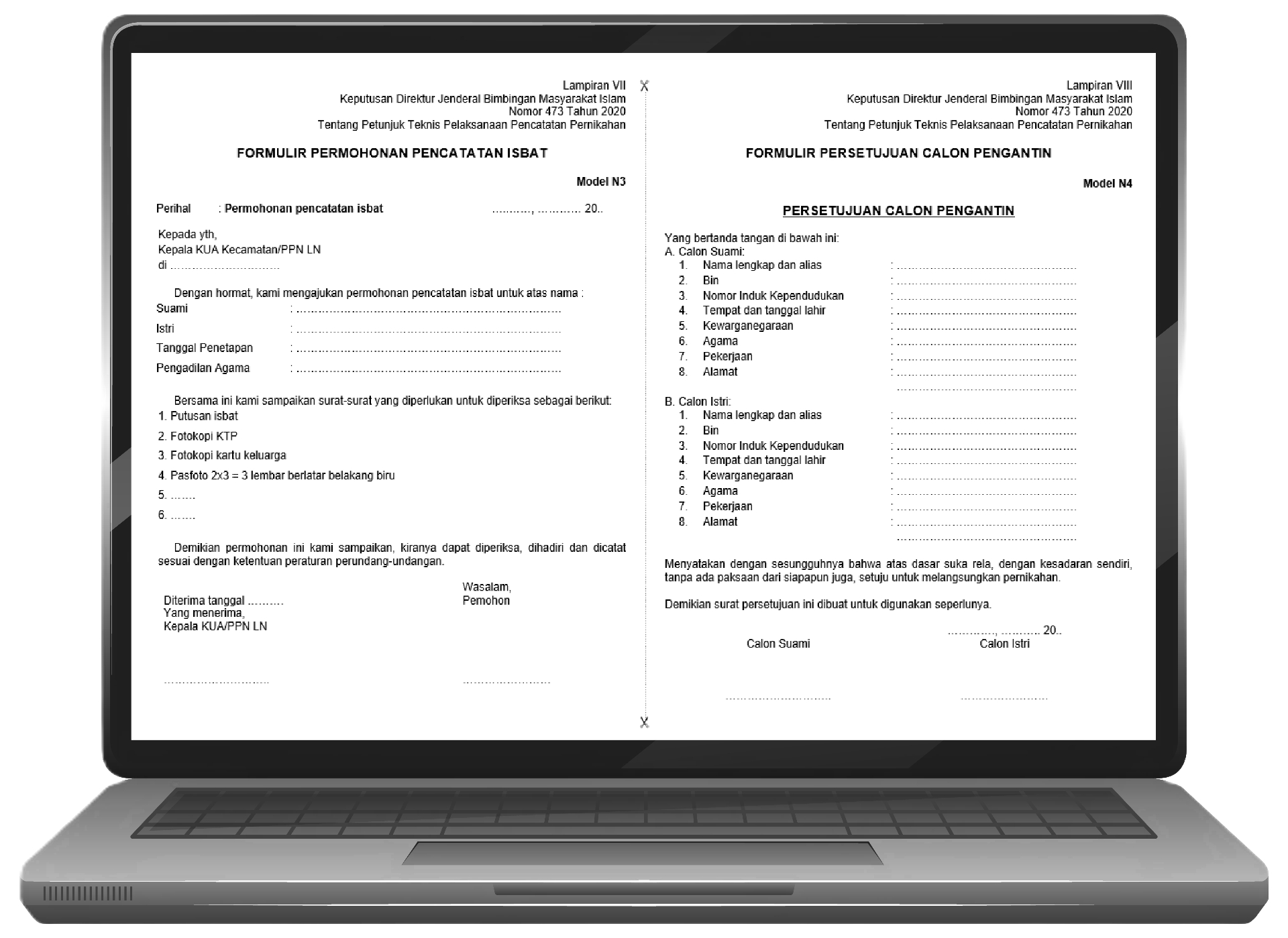 Template PDF Blangko Form Nikah Desa N1-N6 (SIAP CETAK aja)
