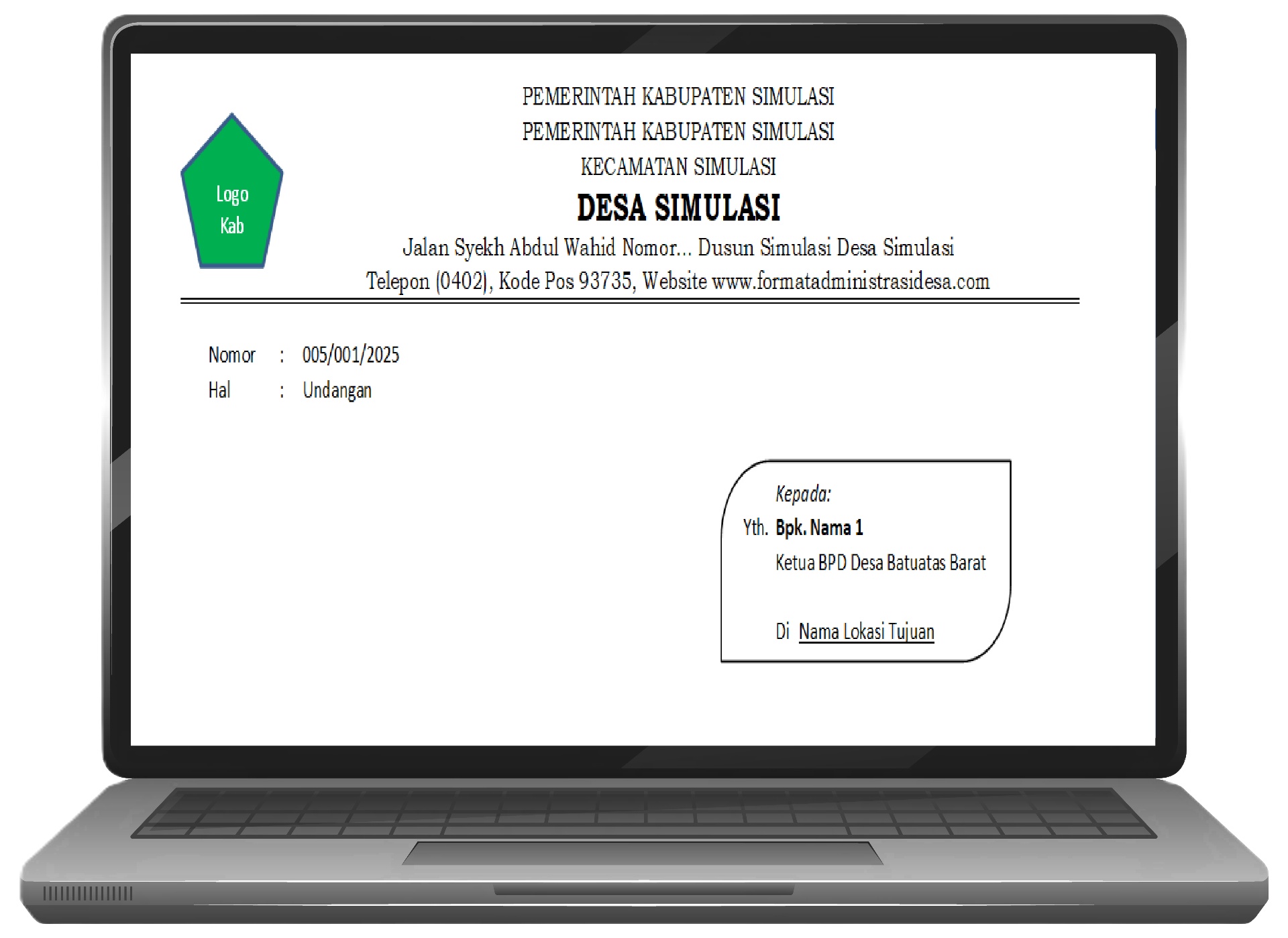 Master Amplop Surat Excel (Otomatis)