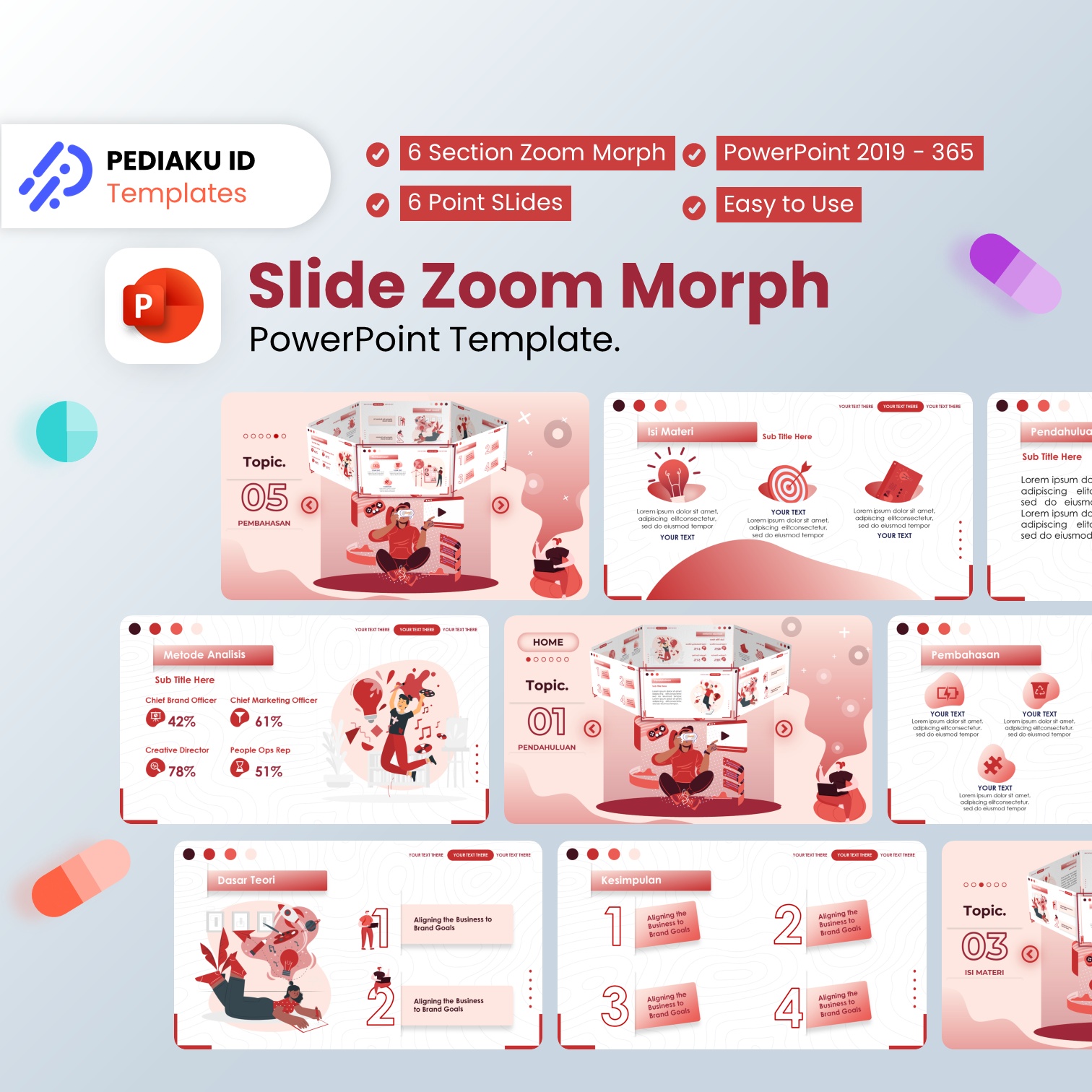 Slide Zoom Morph PowerPoint | Pediaku ID - Pediaku ID